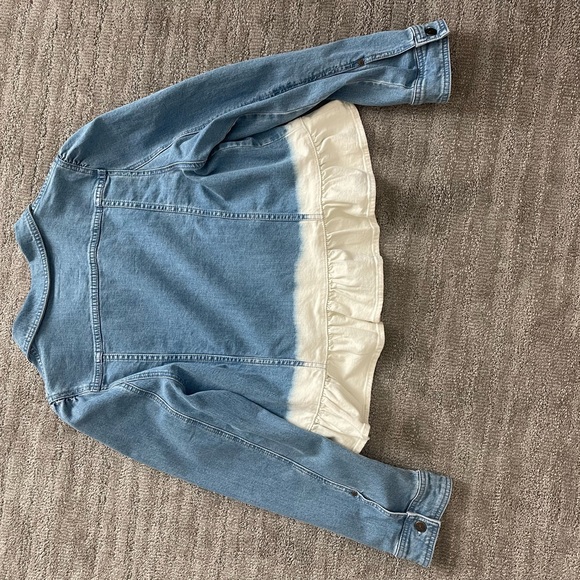 kate spade | Jackets & Coats | Kate Spade Bleach Dye Peplum Denim ...